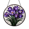 Stained Glass Style Crocus Flower Window Hanging Art - Walmart.com