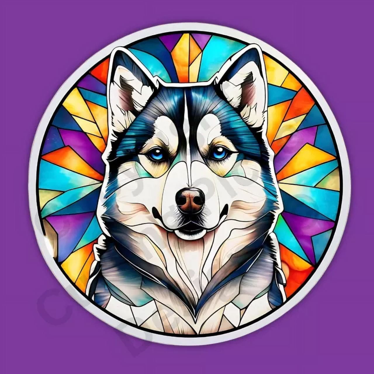 Stained Glass Style Husky Breed Dog Breed Mosaic Sticker Phone Decal ...