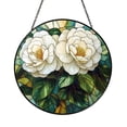 Stained Glass Style White Floral Window Suncatcher, Botanical ...