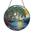 Stained Glass Style Willow Tree Window Suncatcher, Scenic River ...
