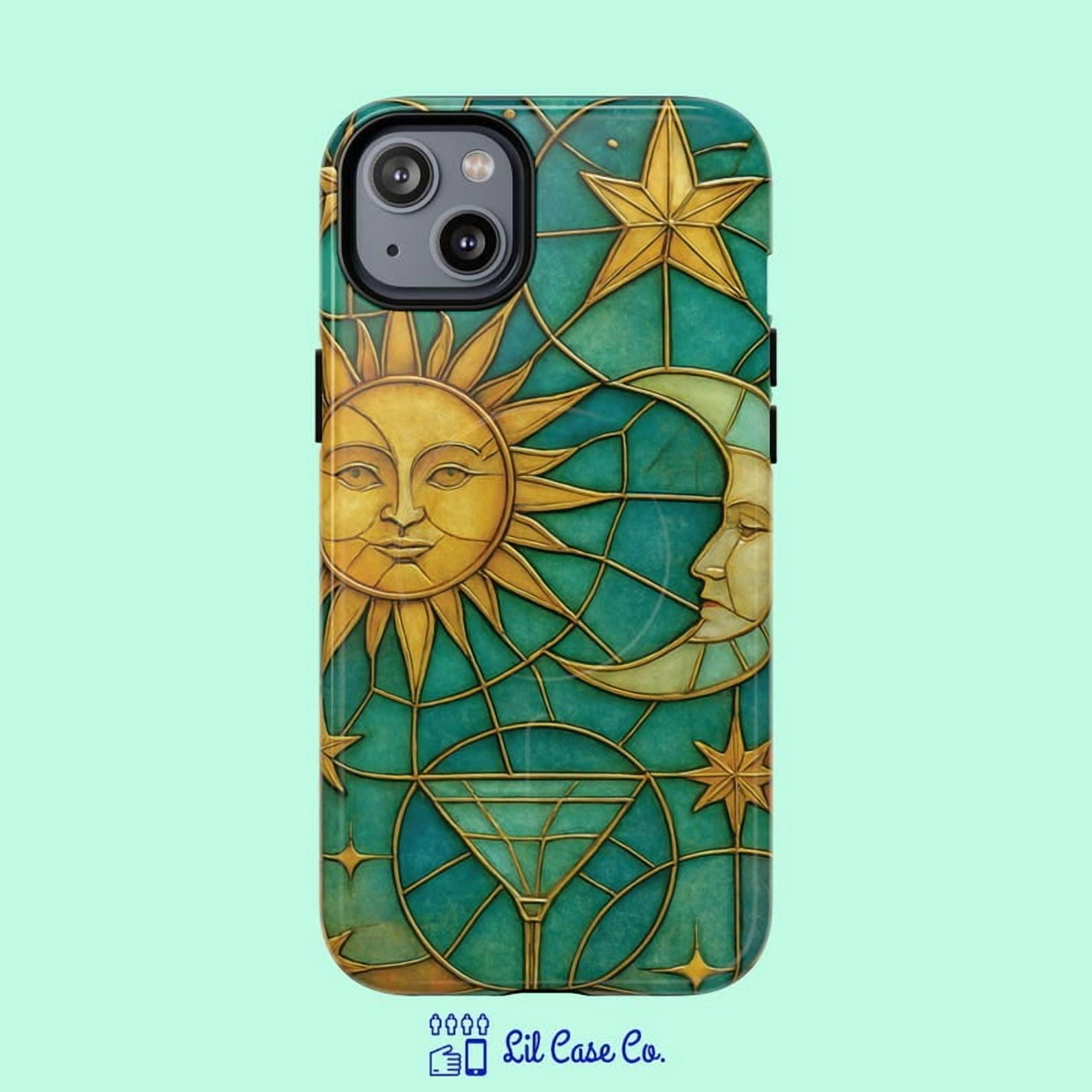 Stained Glass Sun & Moon iPhone Case – Dreamy Boho Astrology Art ...