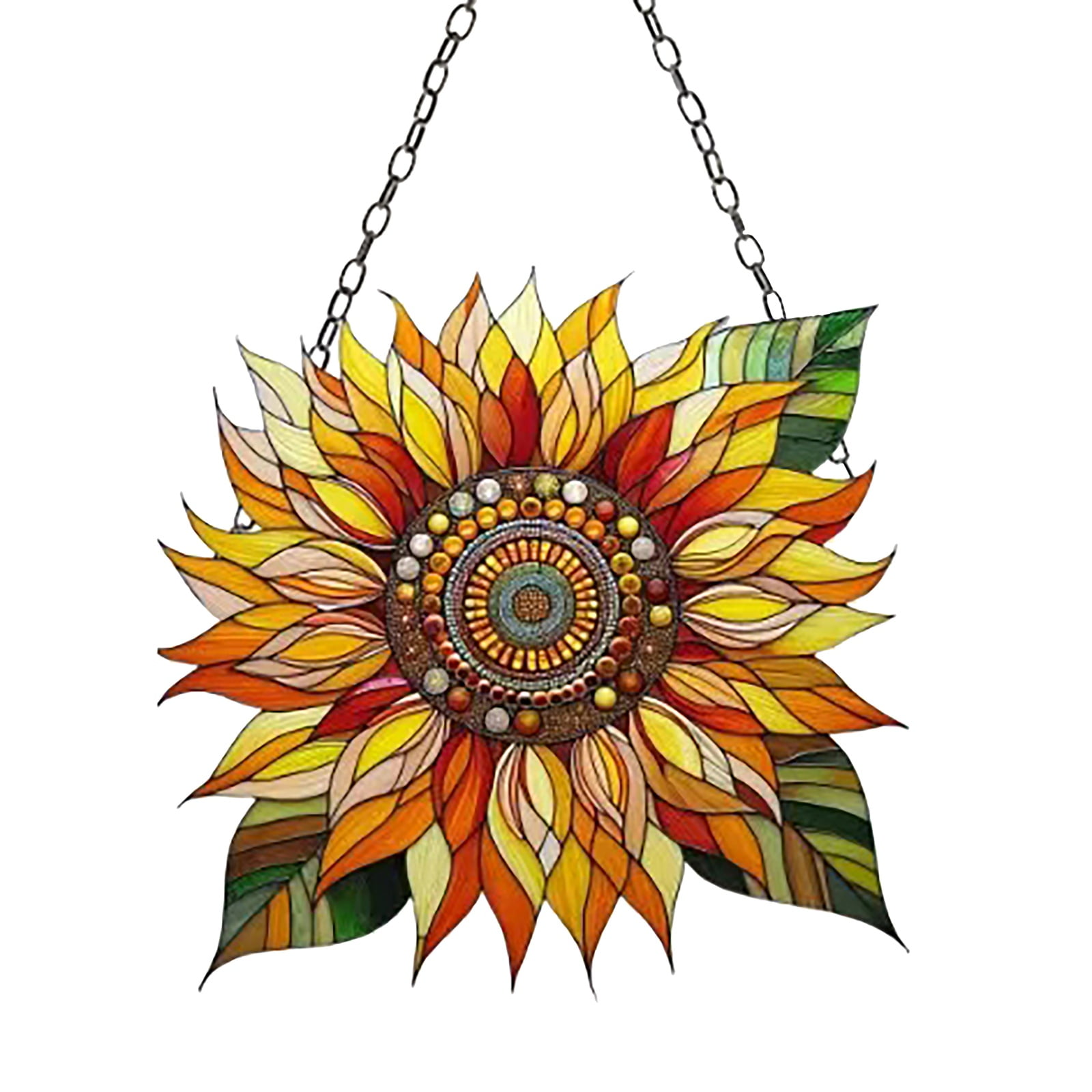 Stained Glass Sunflower Window Hanging, Sunflower Suncatcher for Window ...