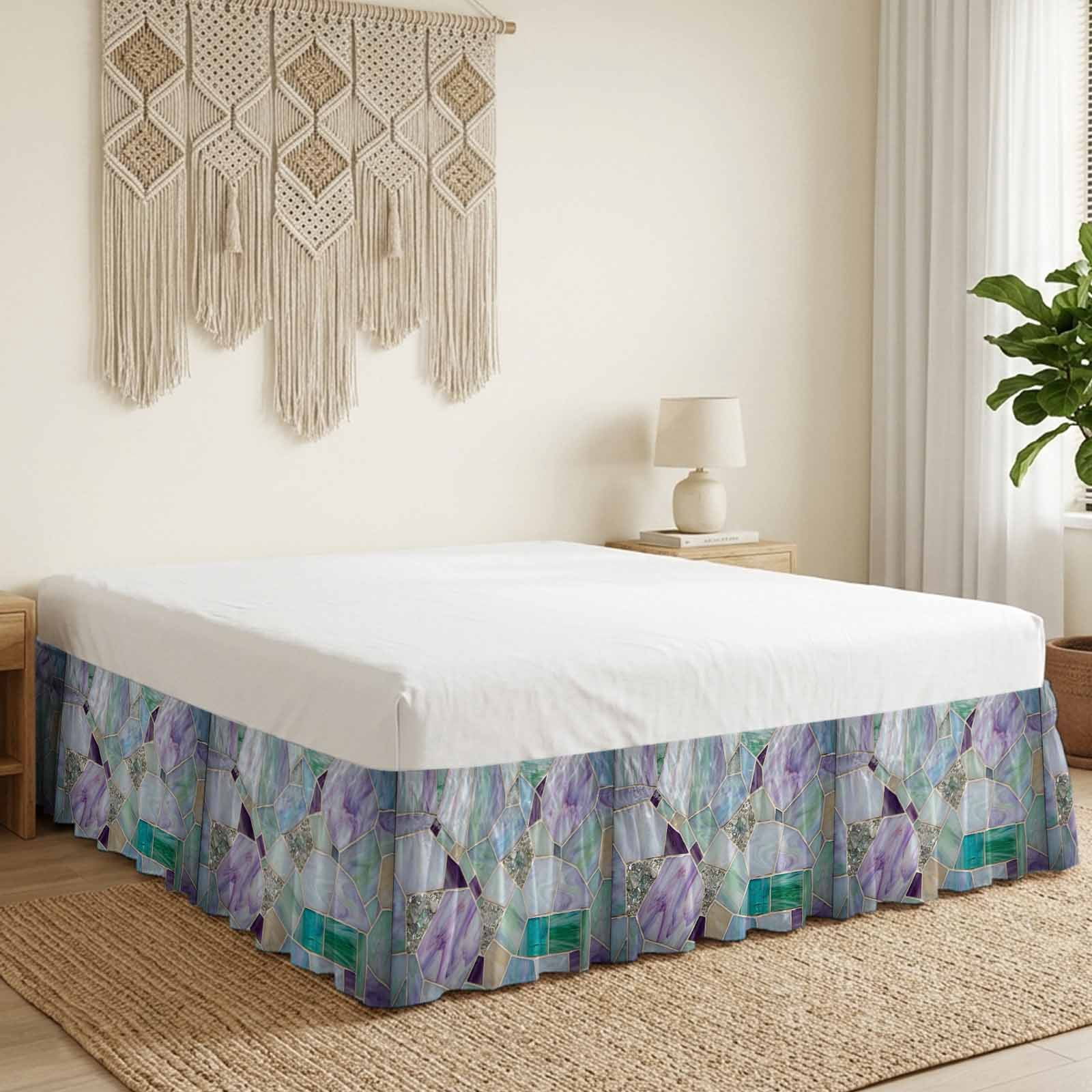 Stained Glass Texture Bed Skirt Bed Skirts Queen Size 16 Inch Drop ...