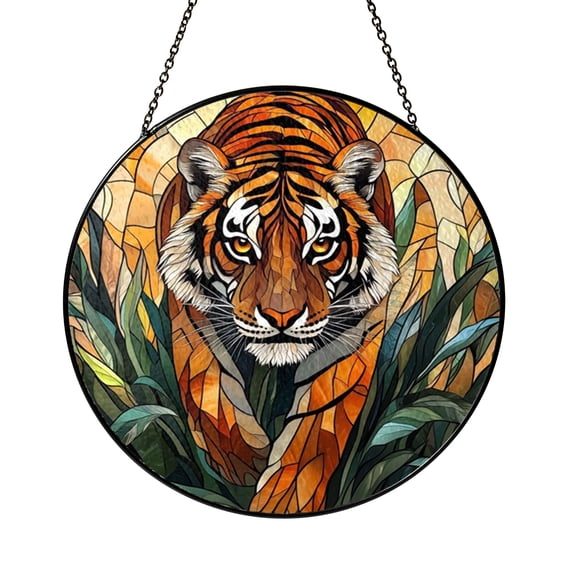 Stained Glass Tiger Face Window Suncatcher – Animal Art2001 - Walmart.com