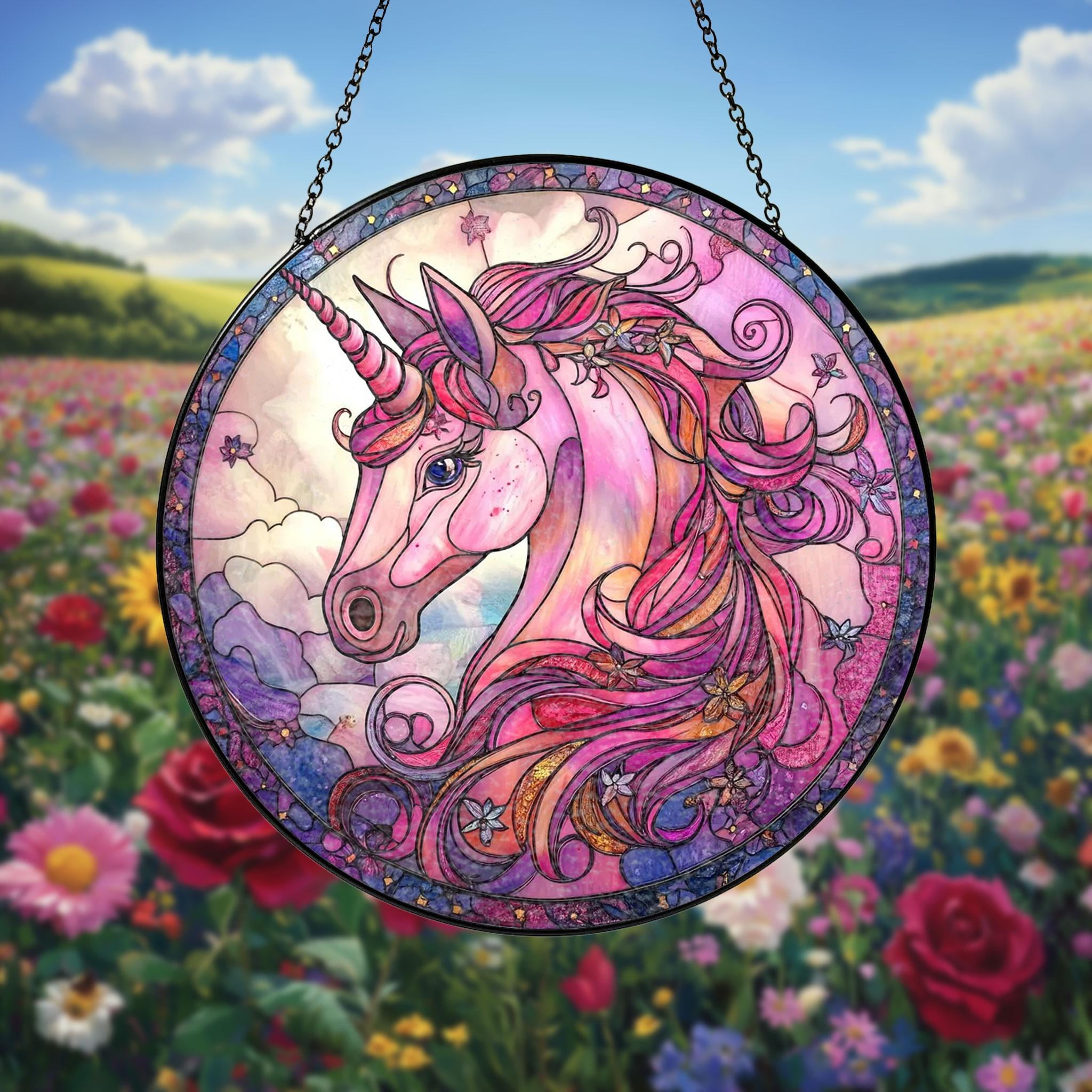 Stained Glass Unicorn Suncatcher – Magical Fantasy Window Hanging ...