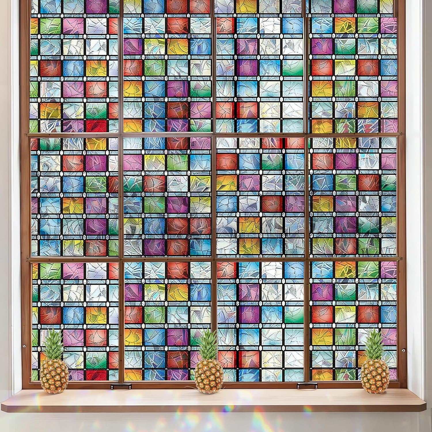 Stained Glass Window Cling, Static Cling Vinyl Non Adhesive Anti UV for ...