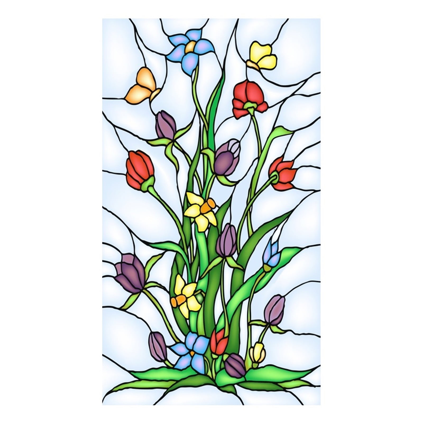 Stained Glass Window Film Privacy Windows Film Orchid Grass Stained ...