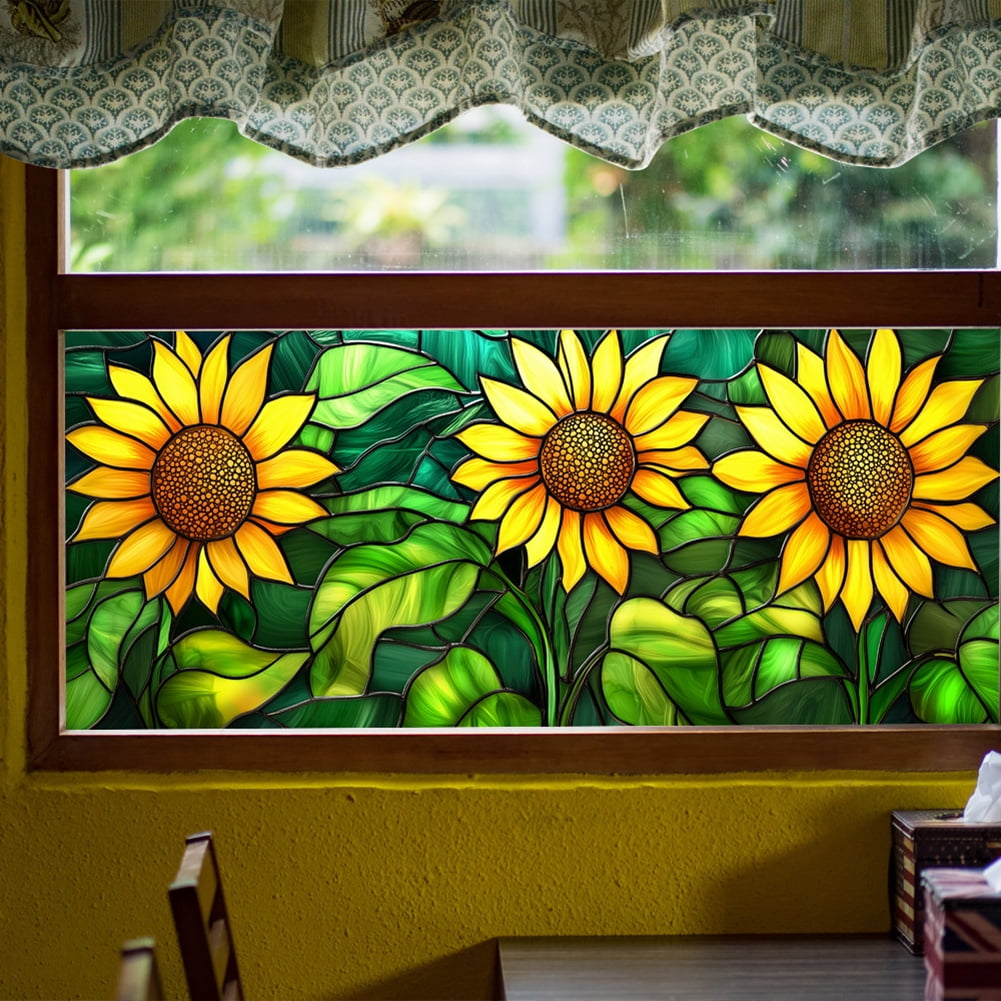 Stained Glass Window Film Static Cling Window Privacy Film Decorative ...