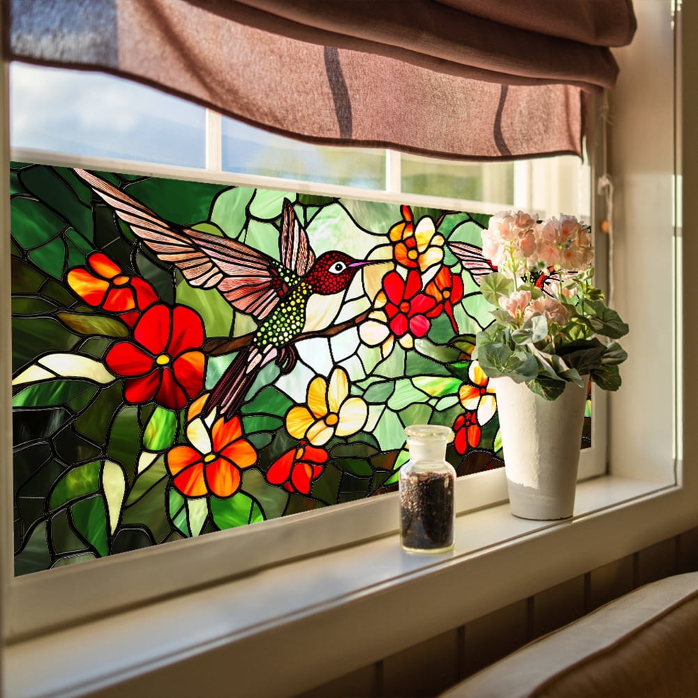 Stained Glass Window Film Static Cling Window Privacy Film Decorative ...