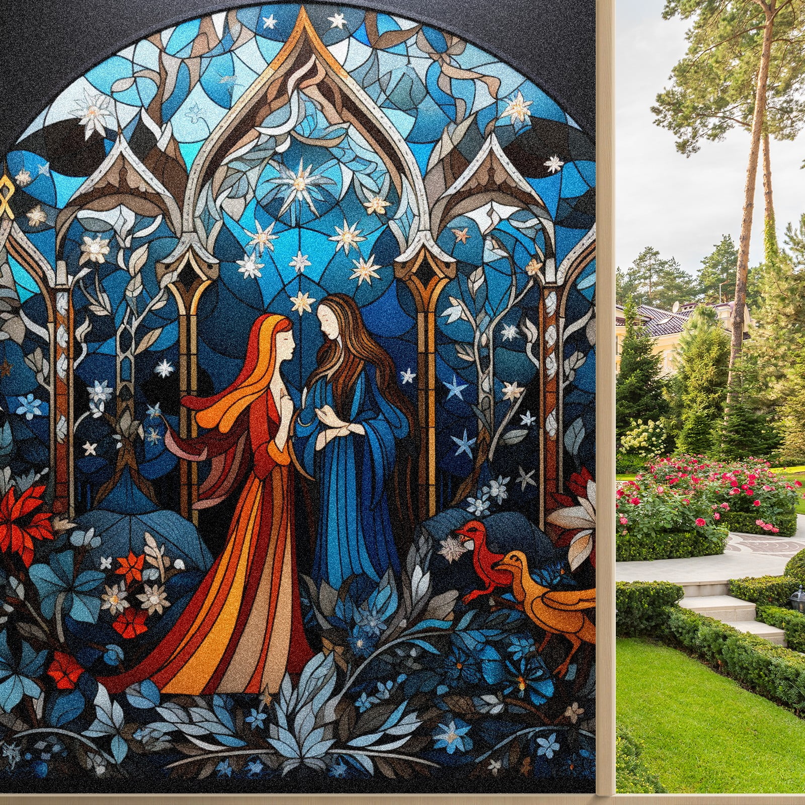 Stained Glass Window Film Window Privacy Films Blackout Window Tint ...