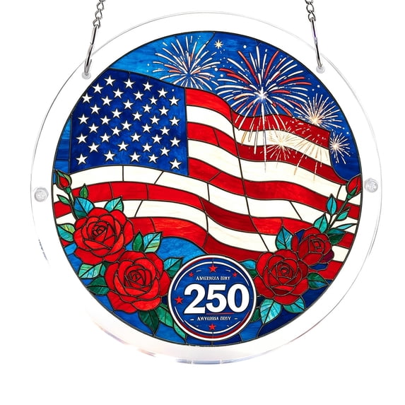 Stained Glass Window Hanging 4Th of July Decor American 250Th ...