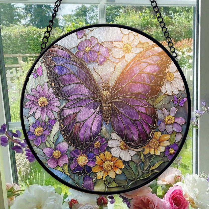 Stained Glass Window Hanging Butterfly - Stained Glass Window Hanging ...