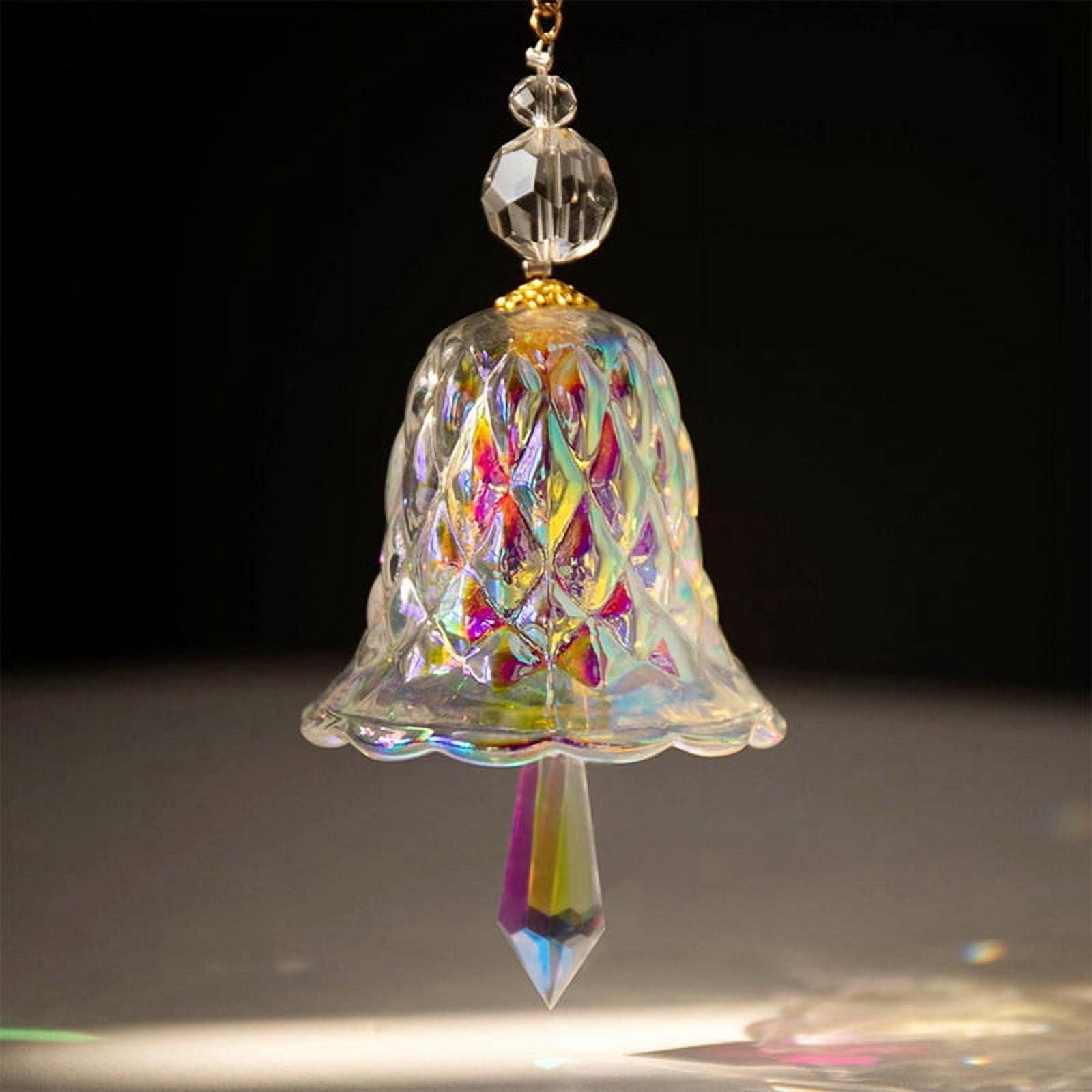 Stained Glass Window Hanging Crystal Bell Chimes Decor Room Aesthetic ...