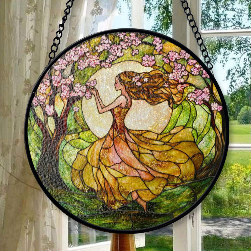 Stained Glass Window Hanging Equinox Ostara Light, Christmas Ornament ...