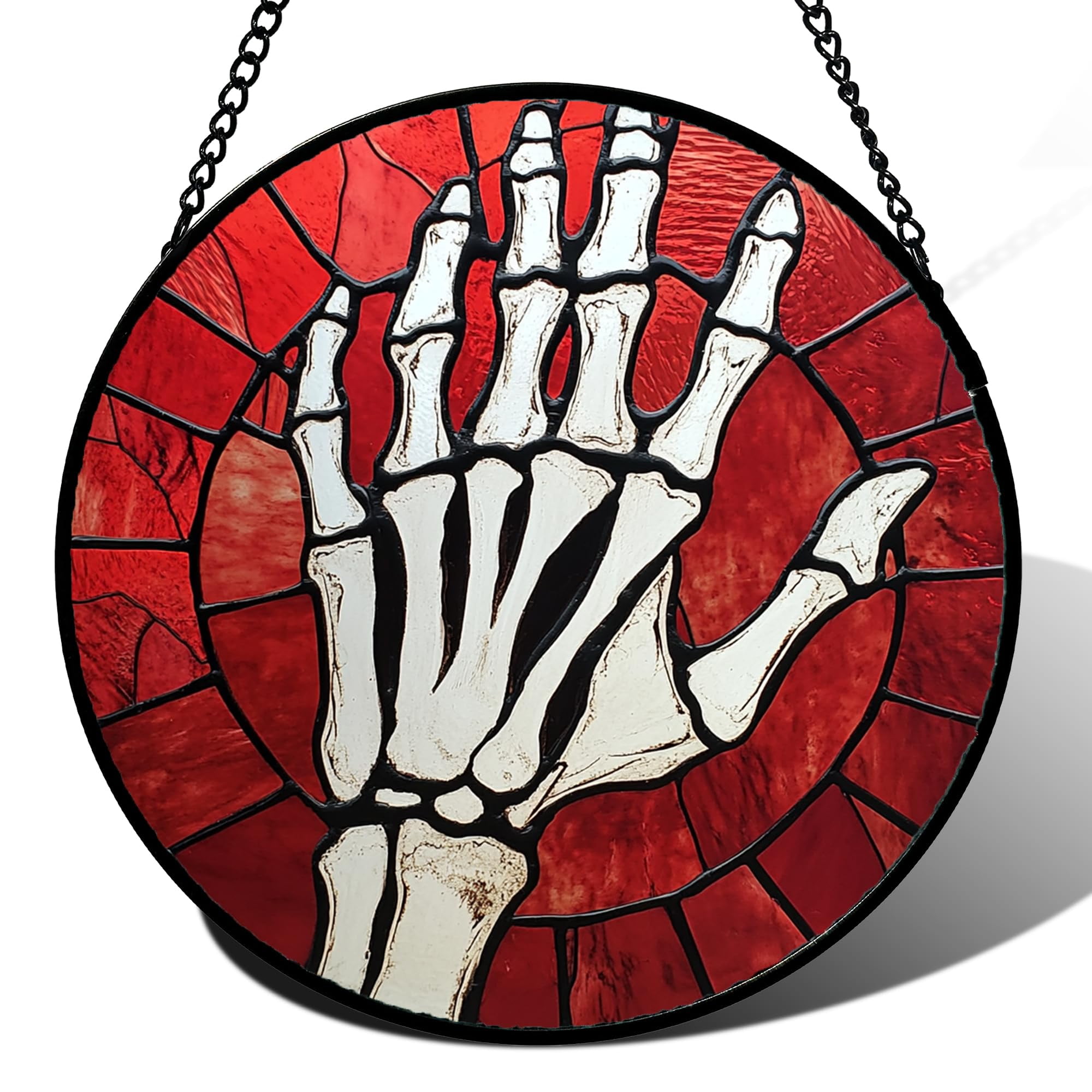 Stained Glass Window Hanging - Halloween Decorations Vampire Hand ...