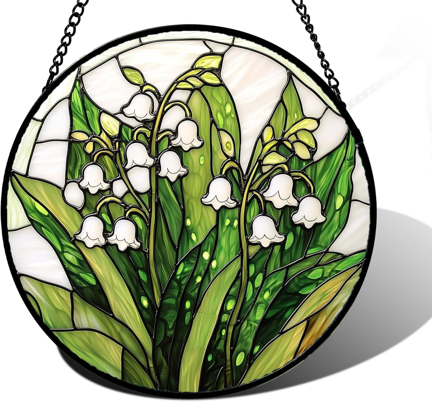 Stained Glass Window Hanging, Lily of The Valley Flower Sun Catchers ...