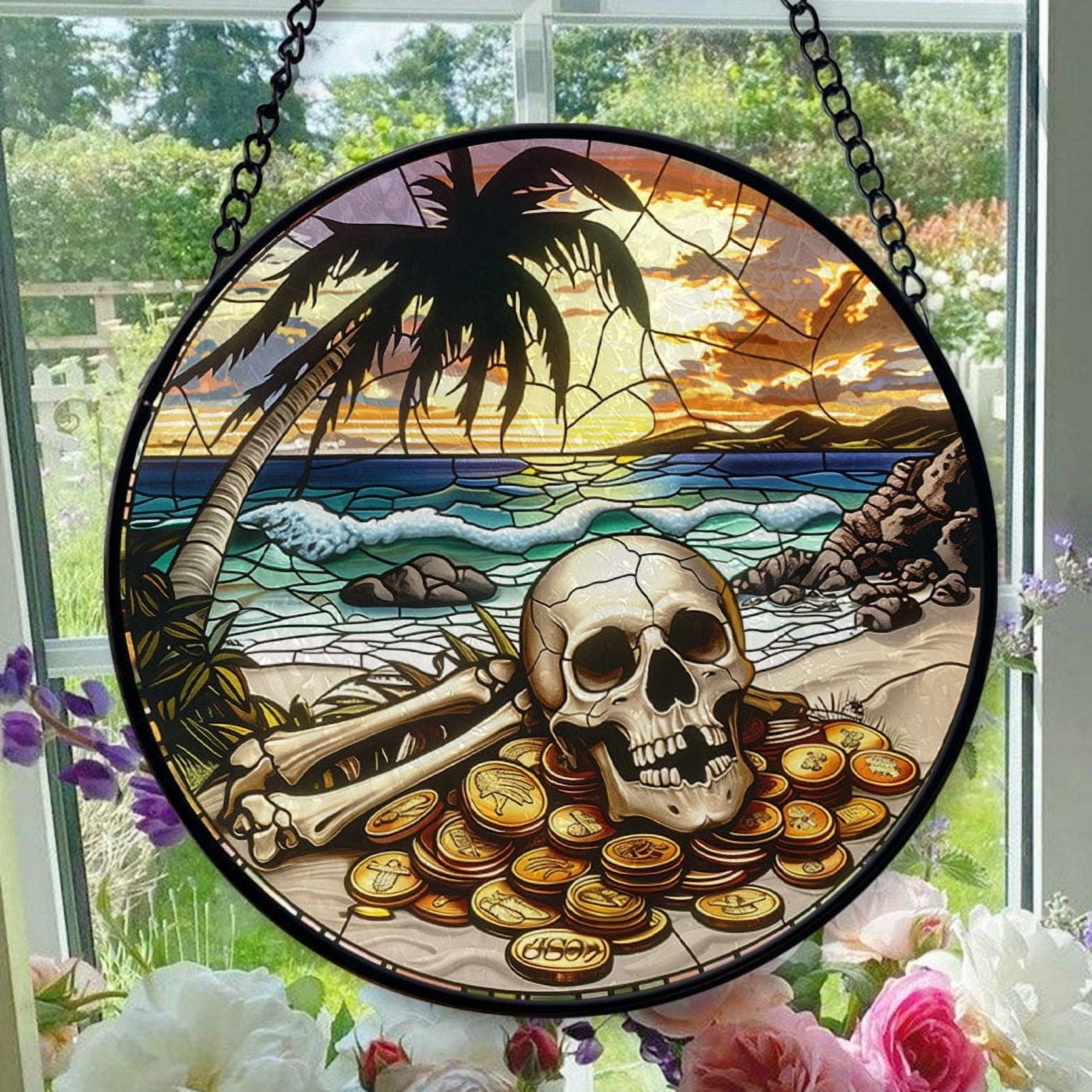 Stained Glass Window Hanging Pirate Cove - Stained Glass Window Hanging ...