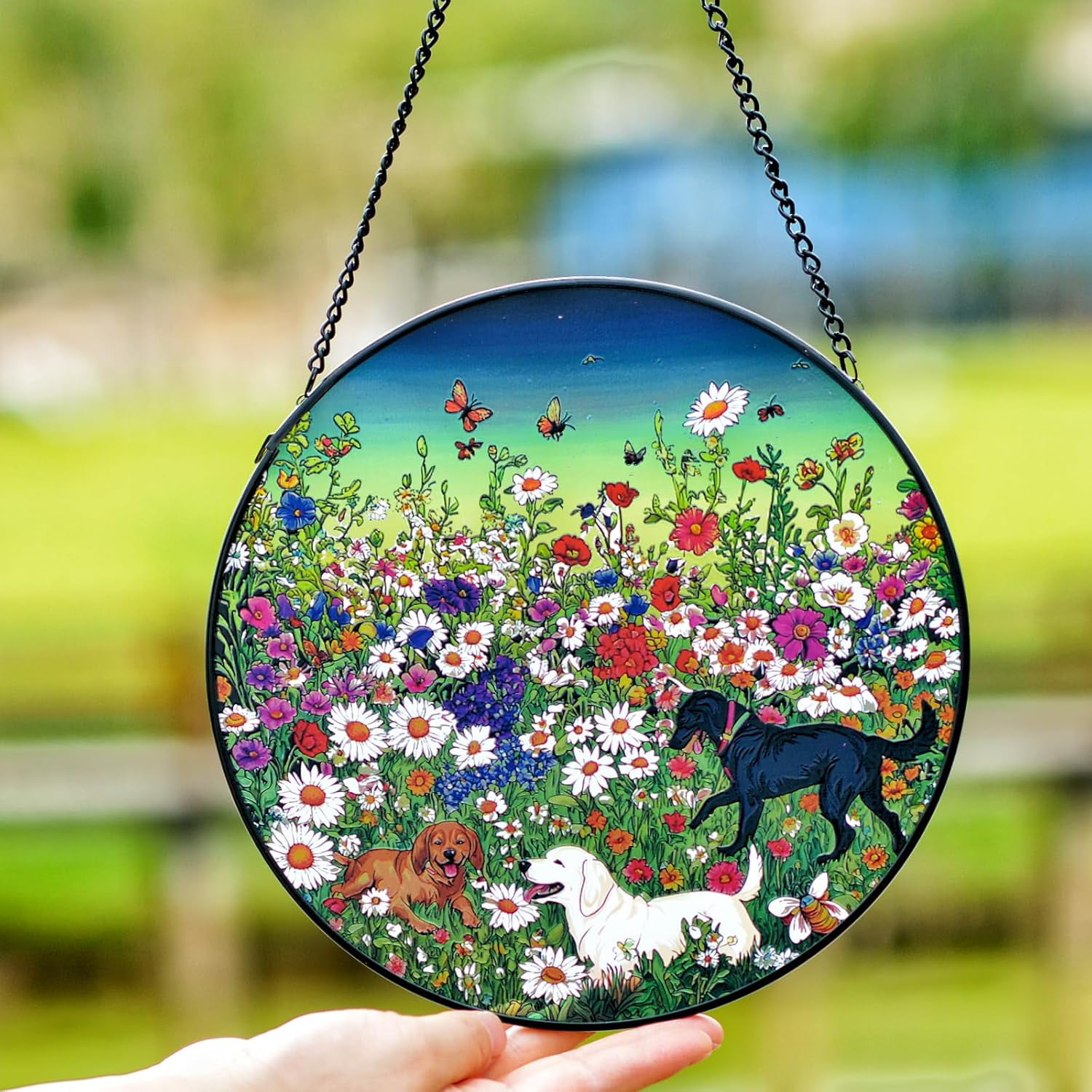 Stained Glass Window Hanging, Stunning Suncatchers for Windows with Fade Resistant Hand-Painted ...