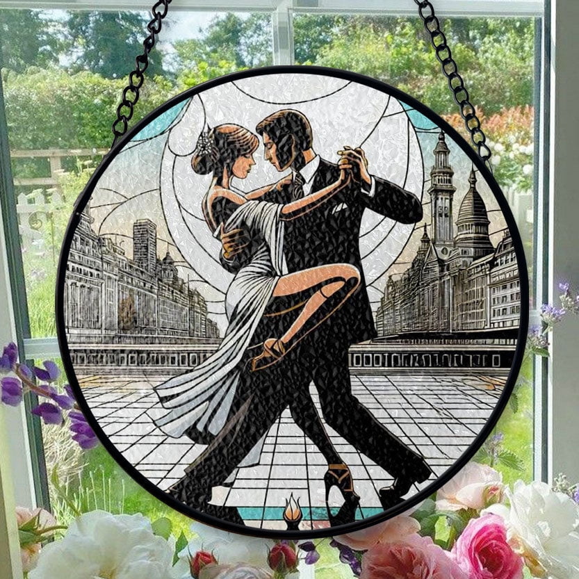 Stained Glass Window Hanging Tango Dancing Tango - Stained Glass Window ...