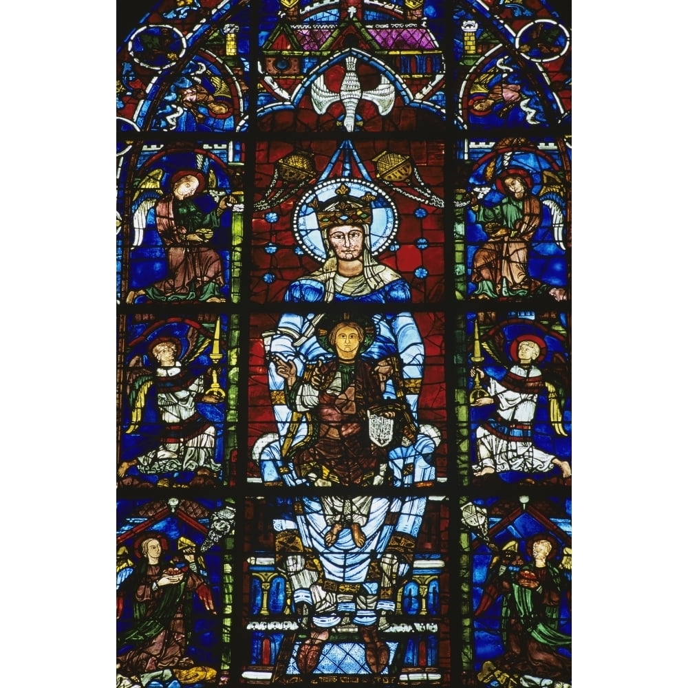 Stained Glass Window In Chartres Cathedral Poster Print - Walmart.com