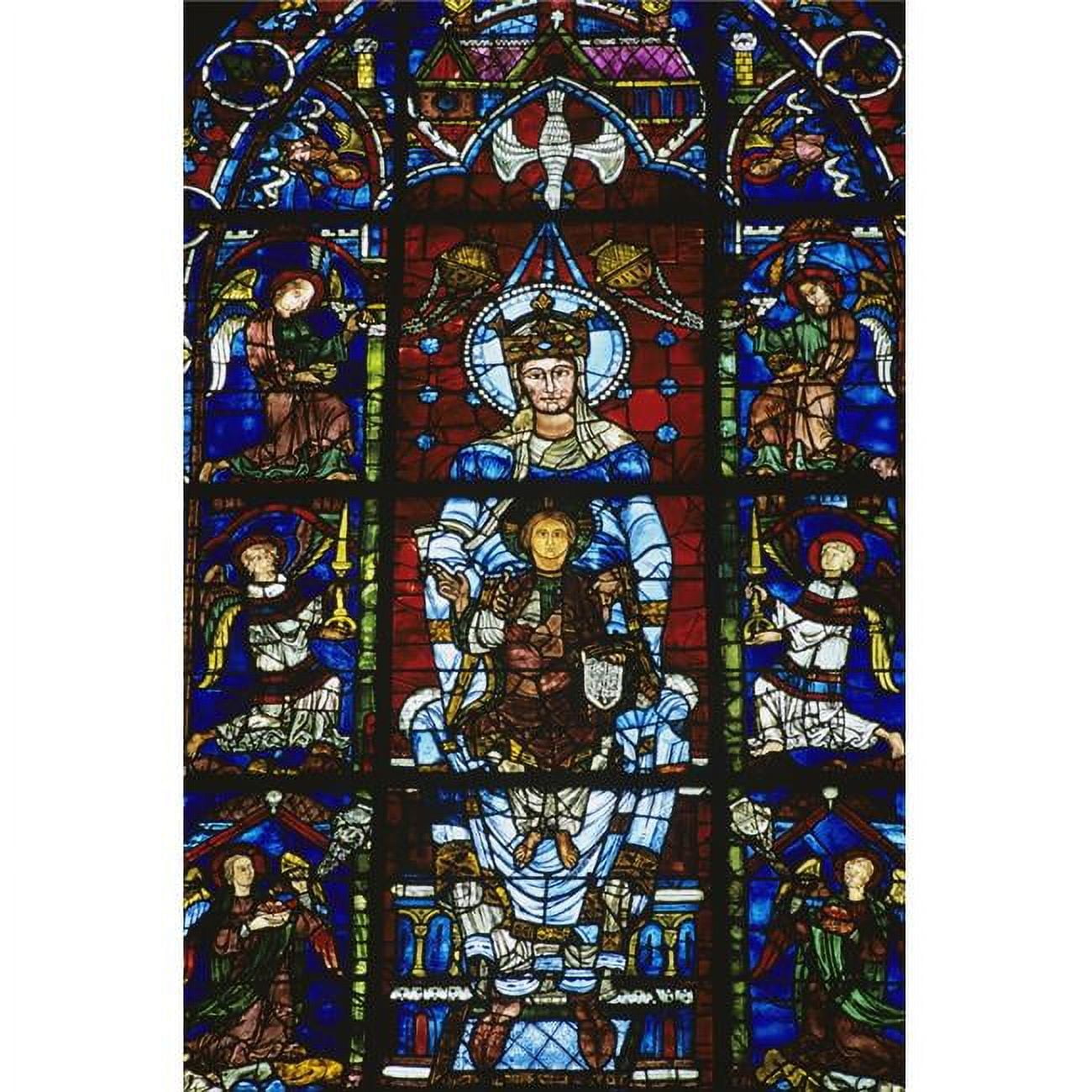 Stained Glass Window In Chartres Cathedral Poster Print - Walmart.com