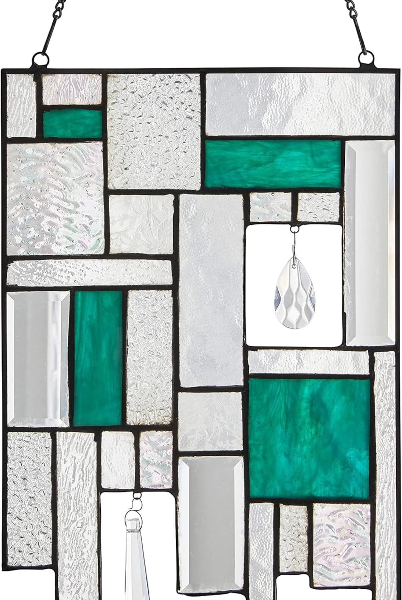 Stained Glass Window Panel - Jeweled - Tiffany Style Textured Stained ...