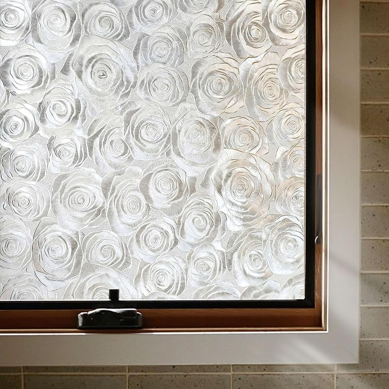 Stained Glass Window Privacy Film, 3D Static Cling Removable Window ...