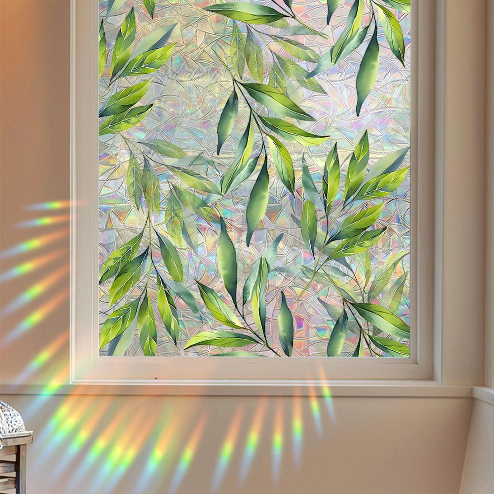 Stained Glass Window Privacy Film Decorative Rainbow Static Clings ...