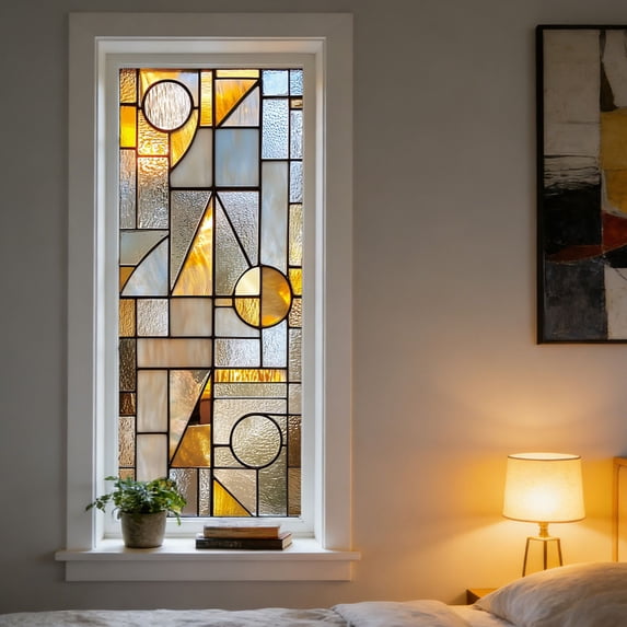 Stained Glass Window Privacy Film Static Cling - Rainbow Glass ...
