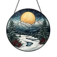 Stained Glass Winter Landscape Window Hanging Art - Walmart.com