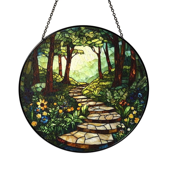 Stained Glass Woodland Path Window Hanging Art2401 - Walmart.com