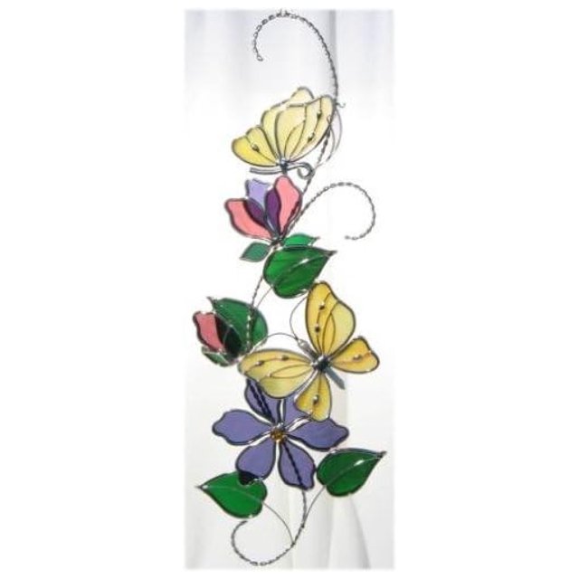 Stained Glass Yellow Scroll - Walmart.com