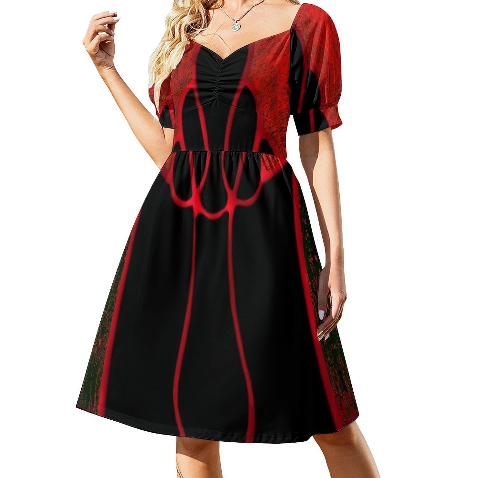 Stained Glass in Red and Black Sleeveless Dress Beachwear Woman clothes ...
