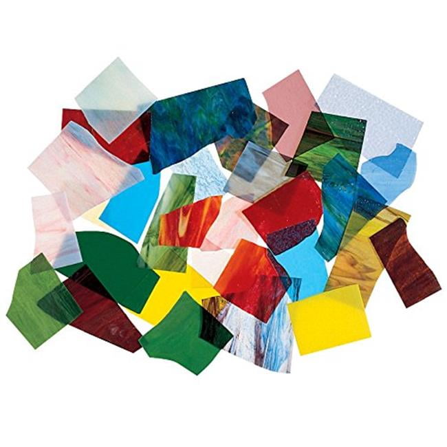 Stained Opalescent & Cathedral Glass Assortment, 0.5 x 1 - 3 x 3 in ...