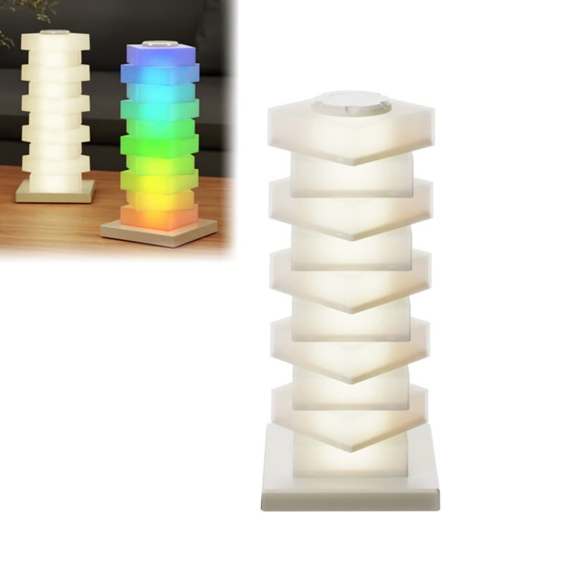 Stained Stacked Lamp With Phone Charging Twistable Pillar Of Light ...