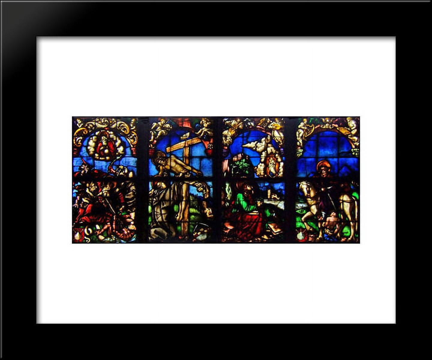 Stained glass windows in the Loch Family Chapel 20x24 Framed Art Print ...