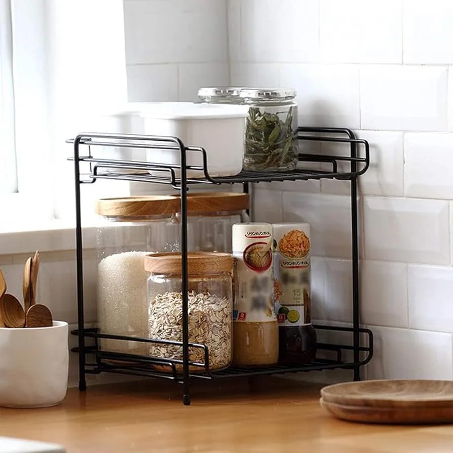 Stainex 2 Tier Cabinet Organizer Lainrrew Stackable Under Sink Mesh ...