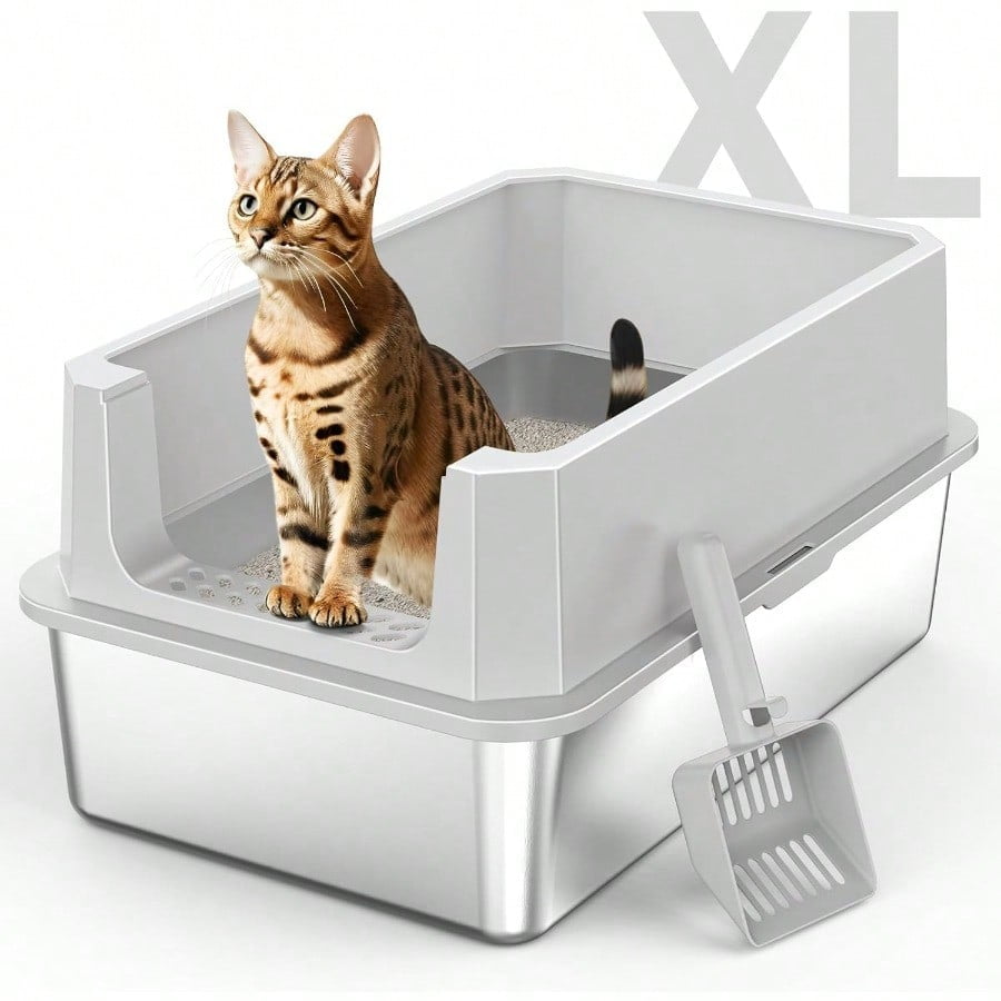 Stainl Steel Litter Box Extra Large Litter Boxes for Big Cats XLarge ...