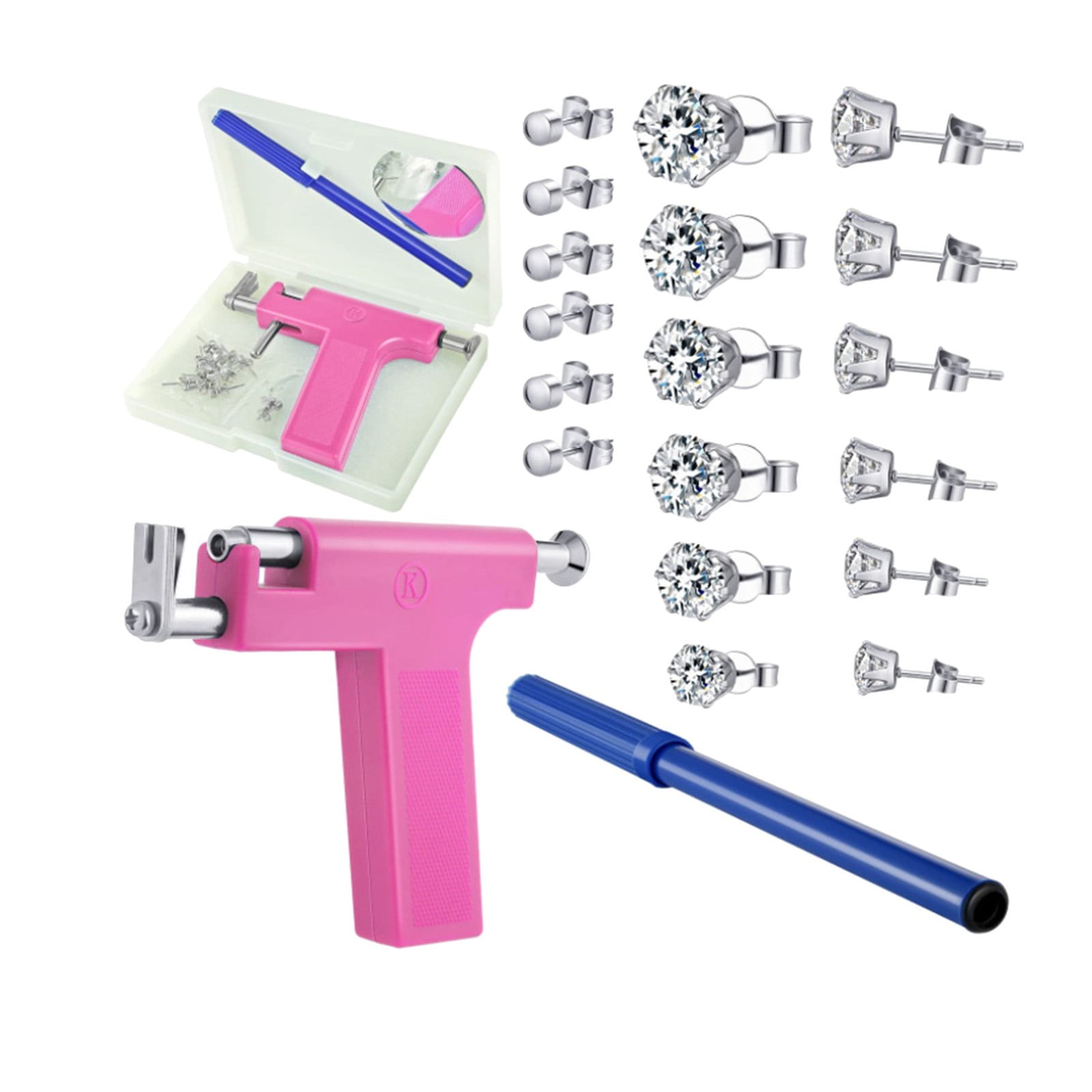 Stainless 12 Pairs Of Ear Lip Nose Umbilical Piercing Tool Ear Nose ...