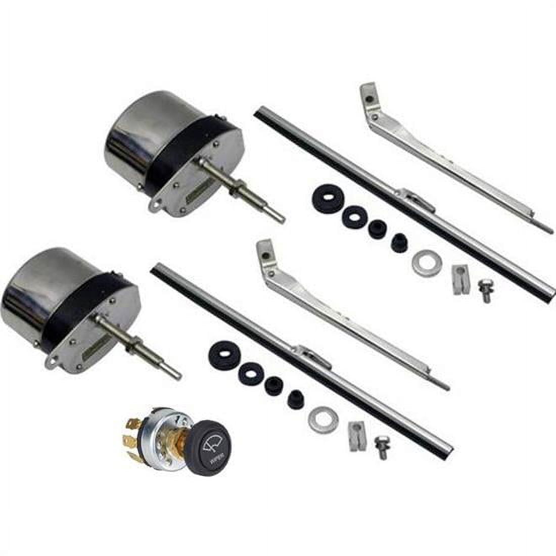 Stainless 12 Volt Electric Windshield Wiper Motors & Dual Switch Kit ...