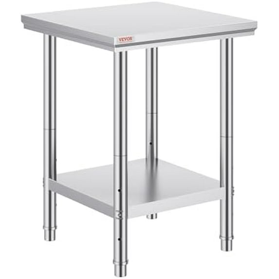 Stainless 24 x 24 x 32 Inch Commercial Kitchen Prep & Work Table Work ...