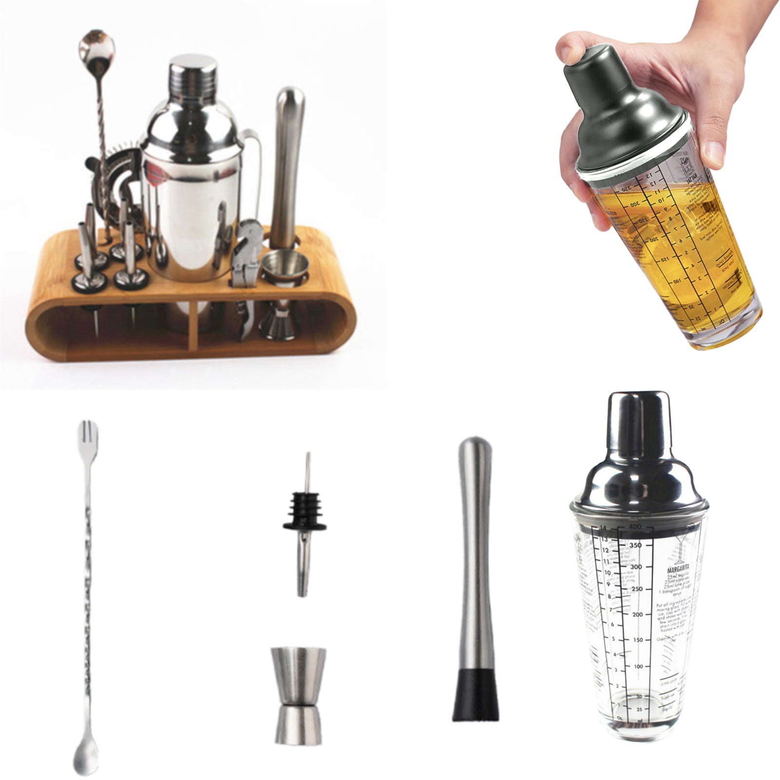 Stainless 400ml Glass with Graduated Shaker formula Shaker Cup Milk Tea ...