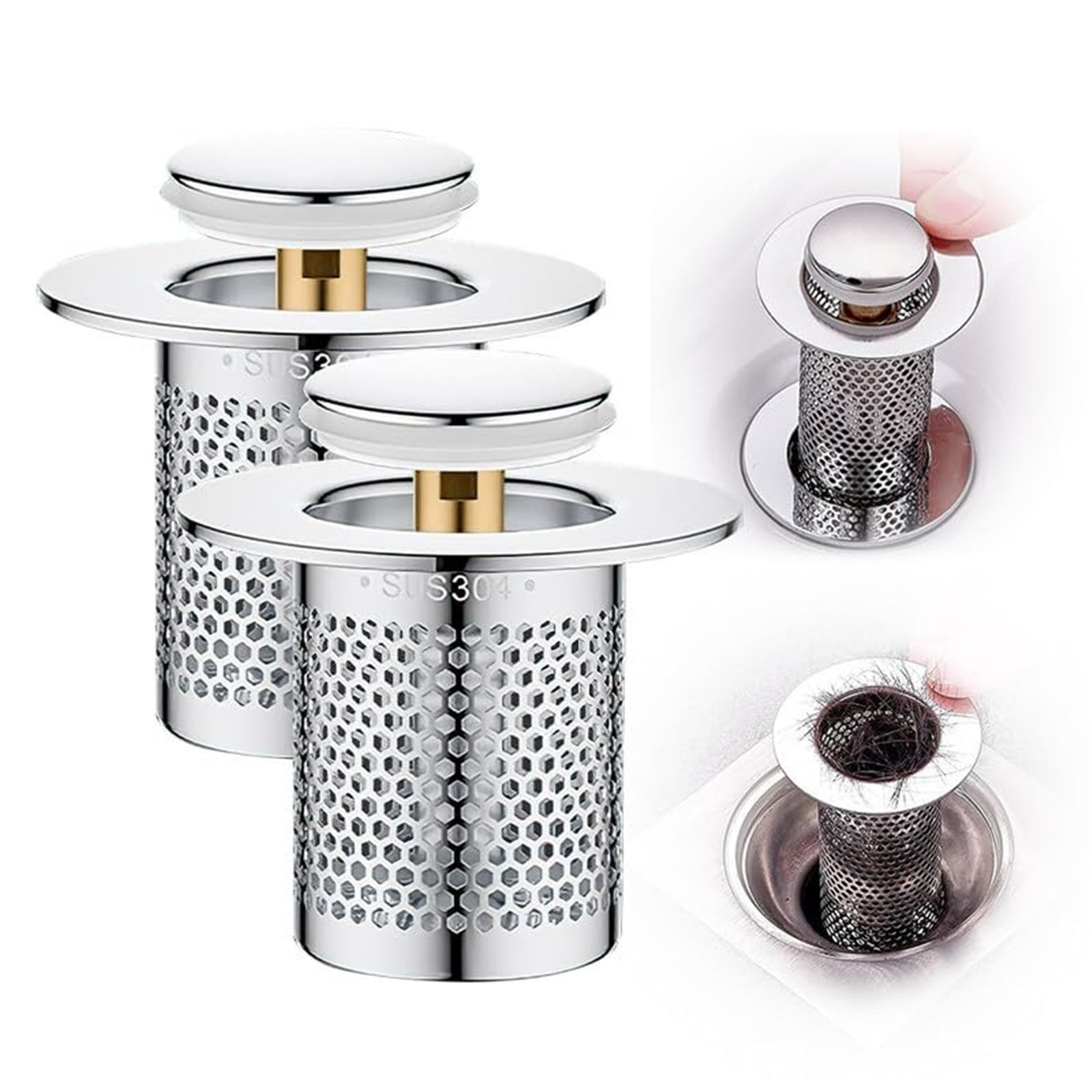 Stainless Bathtub Drain Hair Filter, Rustproof Shower Strainer Screen ...