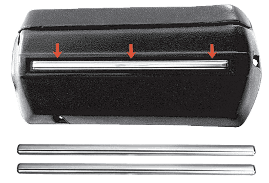 Stainless Front Armrest Base Molding Set Camaro Chevelle Impala Nova ...