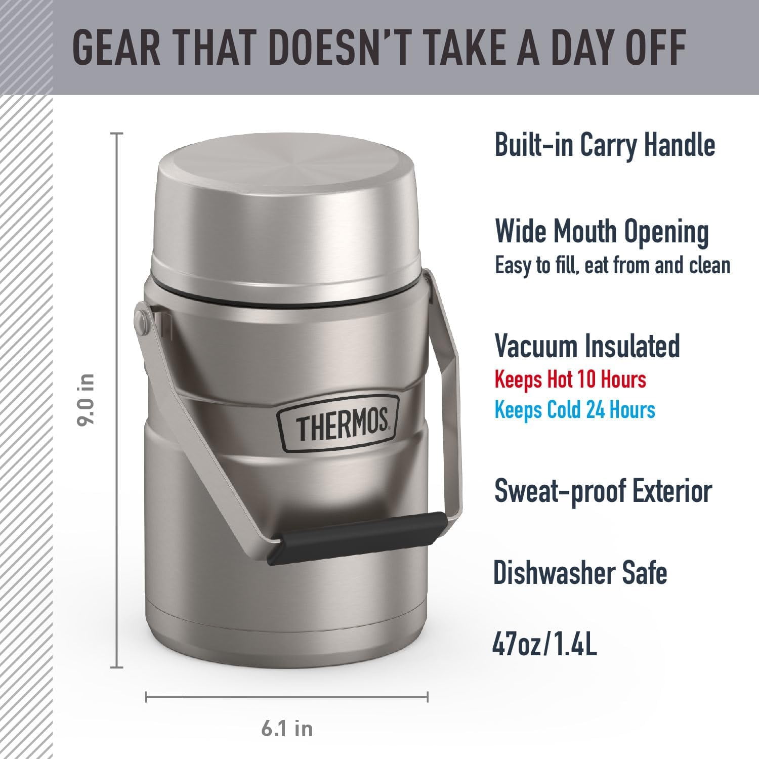 Stainless King Vacuum-Insulated Food Jar with 2 Storage Container ...