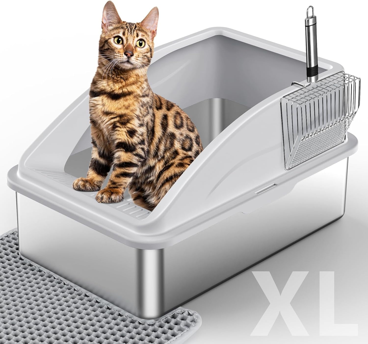 Stainless Litter Box, Litter Boxes for Big Cats, XL Litter Box with Lid ...