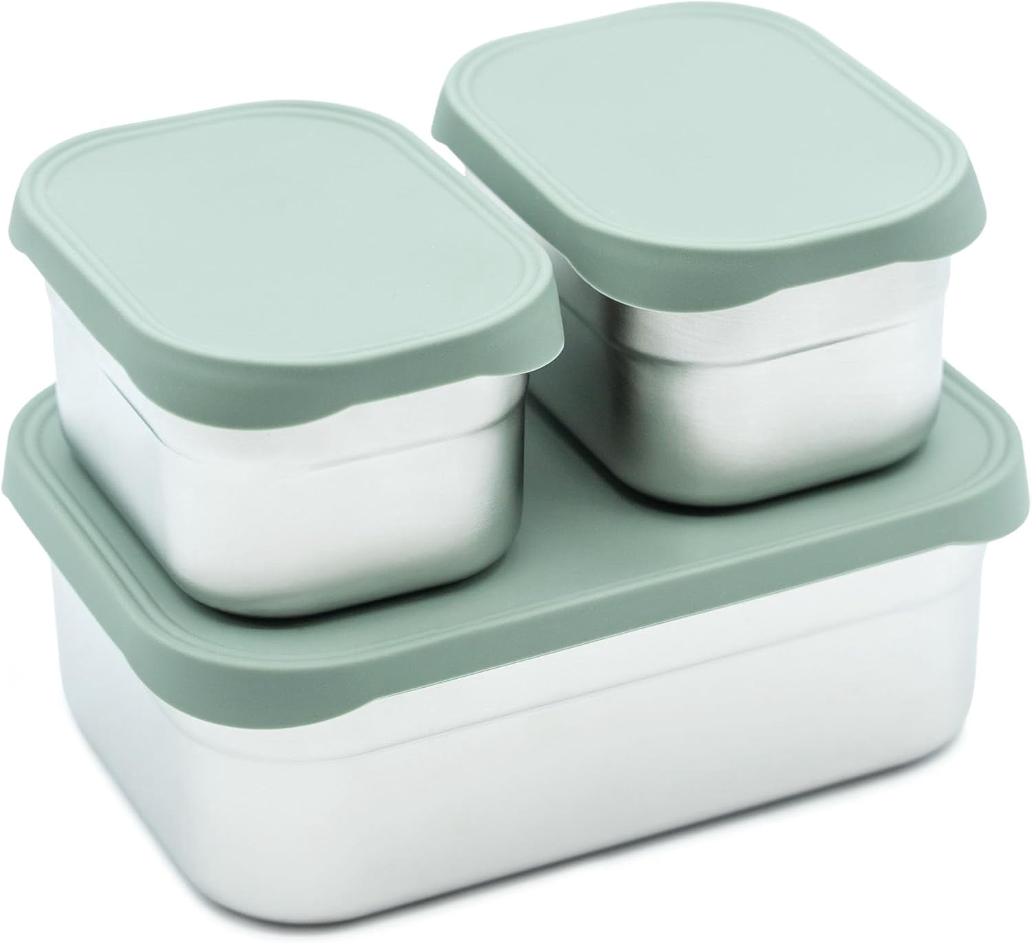 Stainless Lunch Box Set - 750mL & 230mL Storage Nested Bento Boxes with ...