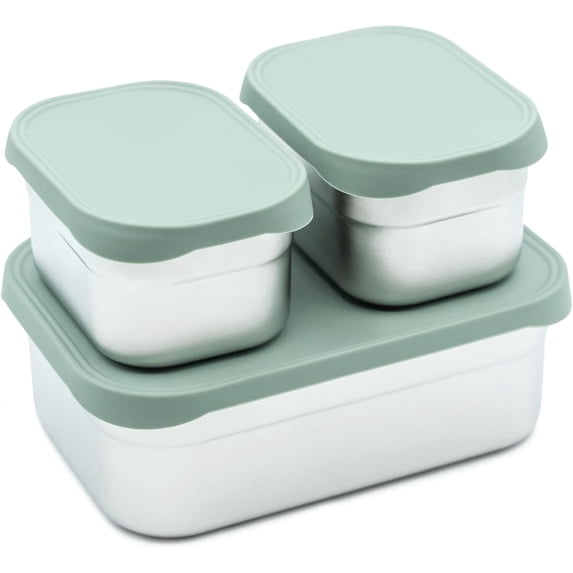 Stainless Lunch Box Set - 750mL & 230mL Storage Nested Bento Boxes with ...