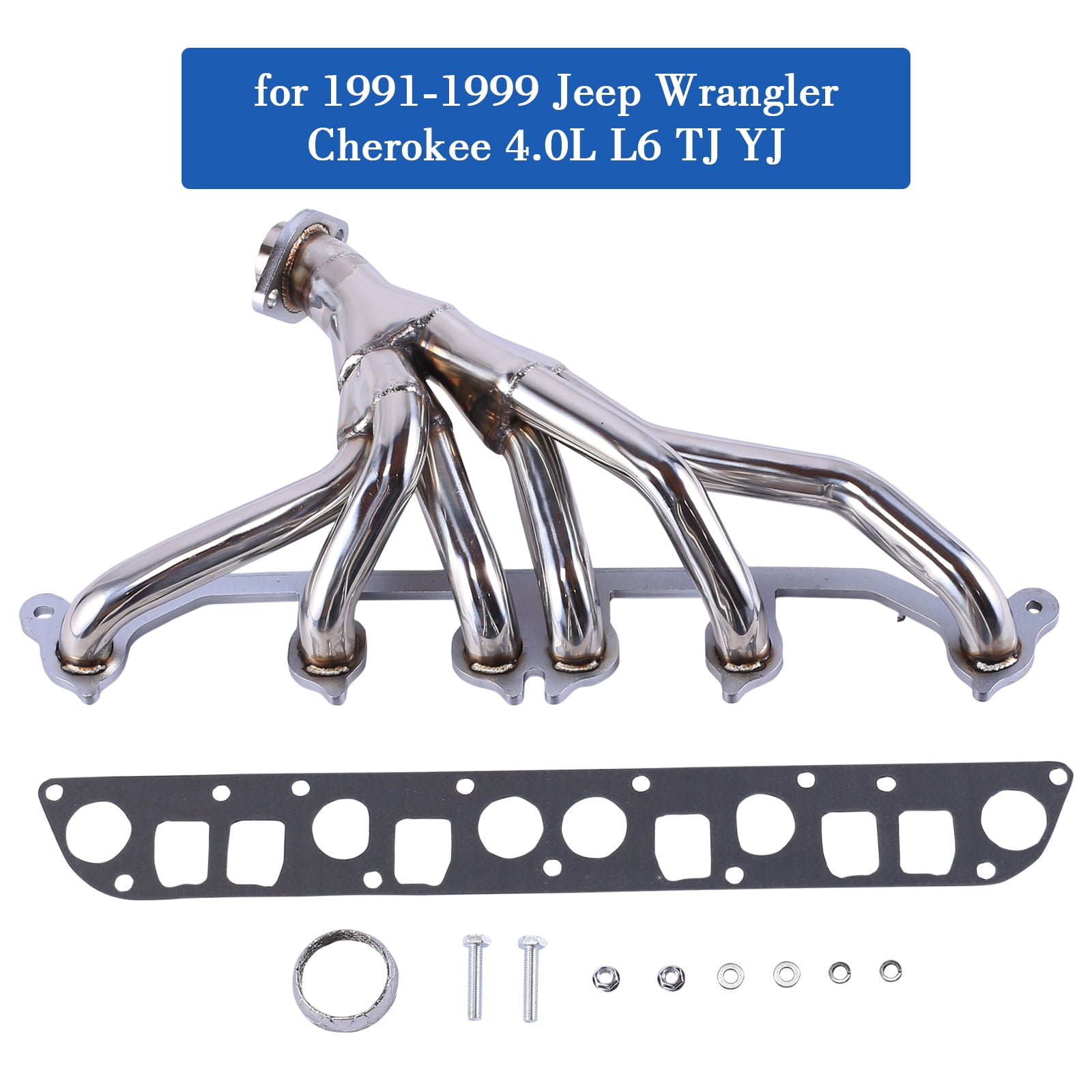 Stainless Manifold Header for 1991-1999 Jeep Wrangler Cherokee Mustang ...