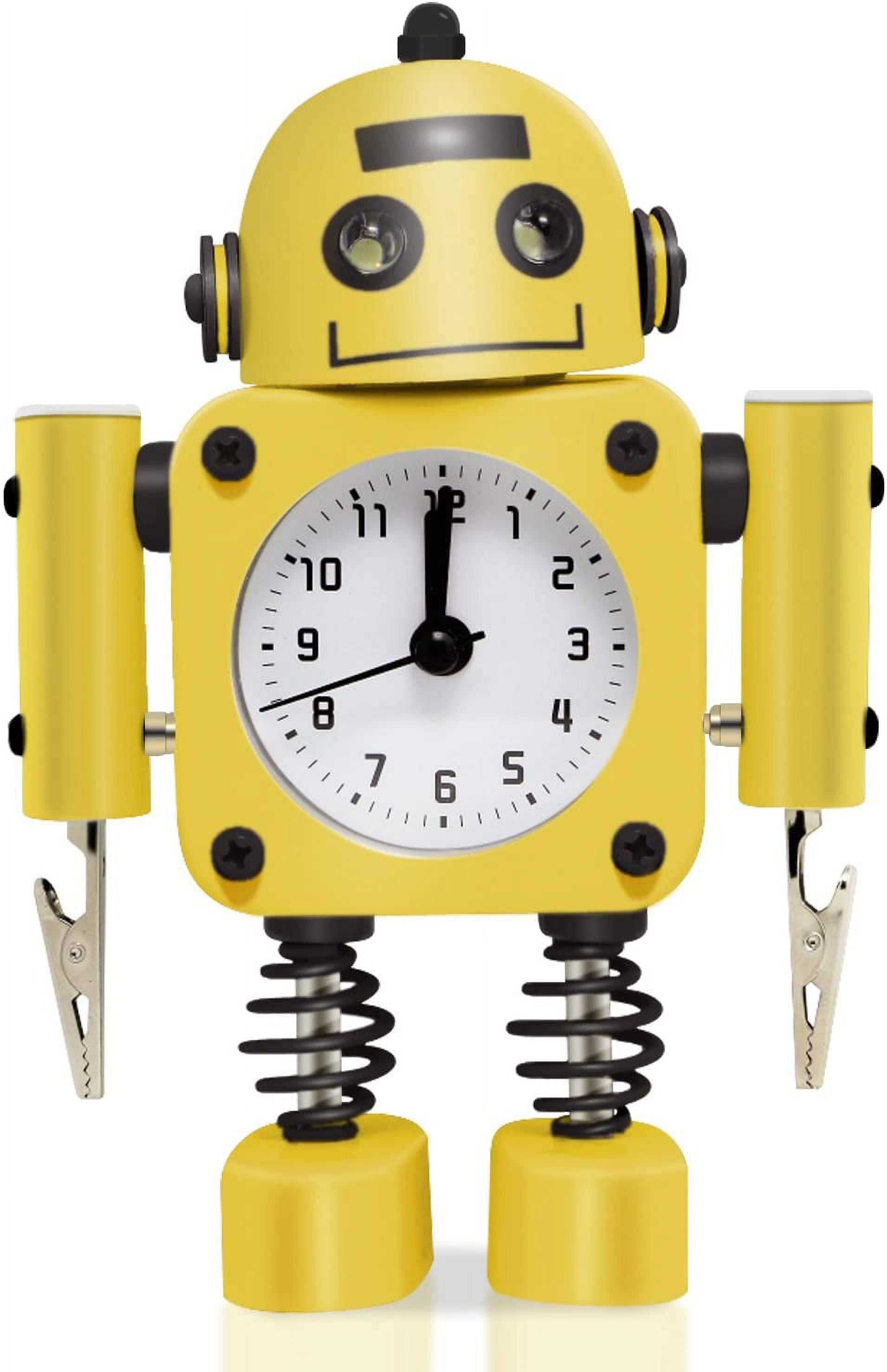 Stainless Metal Robot Alarm Clock - Alarm Clock with Blinking Eyes and ...